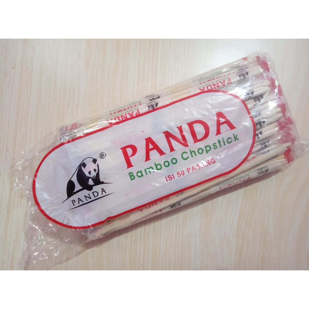Jual Sepasang Sumpit Bambu Panda 19cm + Tusuk Gigi | Sumpit Bakmi Bambu ...