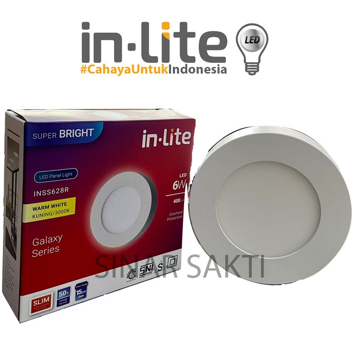 Jual INLITE Lampu Downlight LED 6w 6 Watt Bulat Outbow INSS628R ...