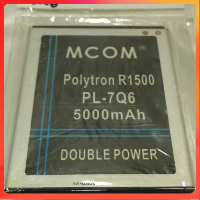 Jual MW Battery Batre Baterai Double Power Mcom Polytron Rocket Q5 Q Five R1500 PL-7Q6 PL7Q6 ...
