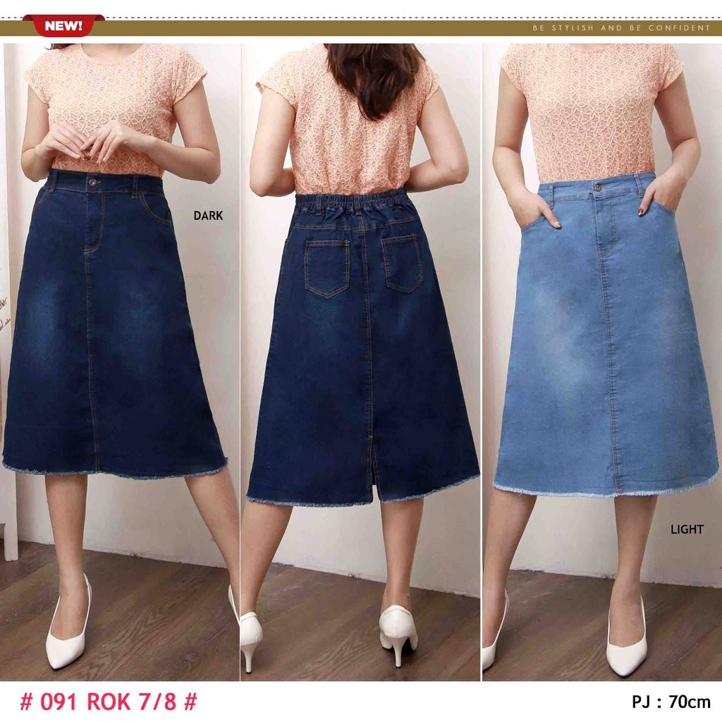 Jual ROK SPAN 7/8 LITA ROK SPAN MODE A ROK JEANS MELAR | Shopee Indonesia