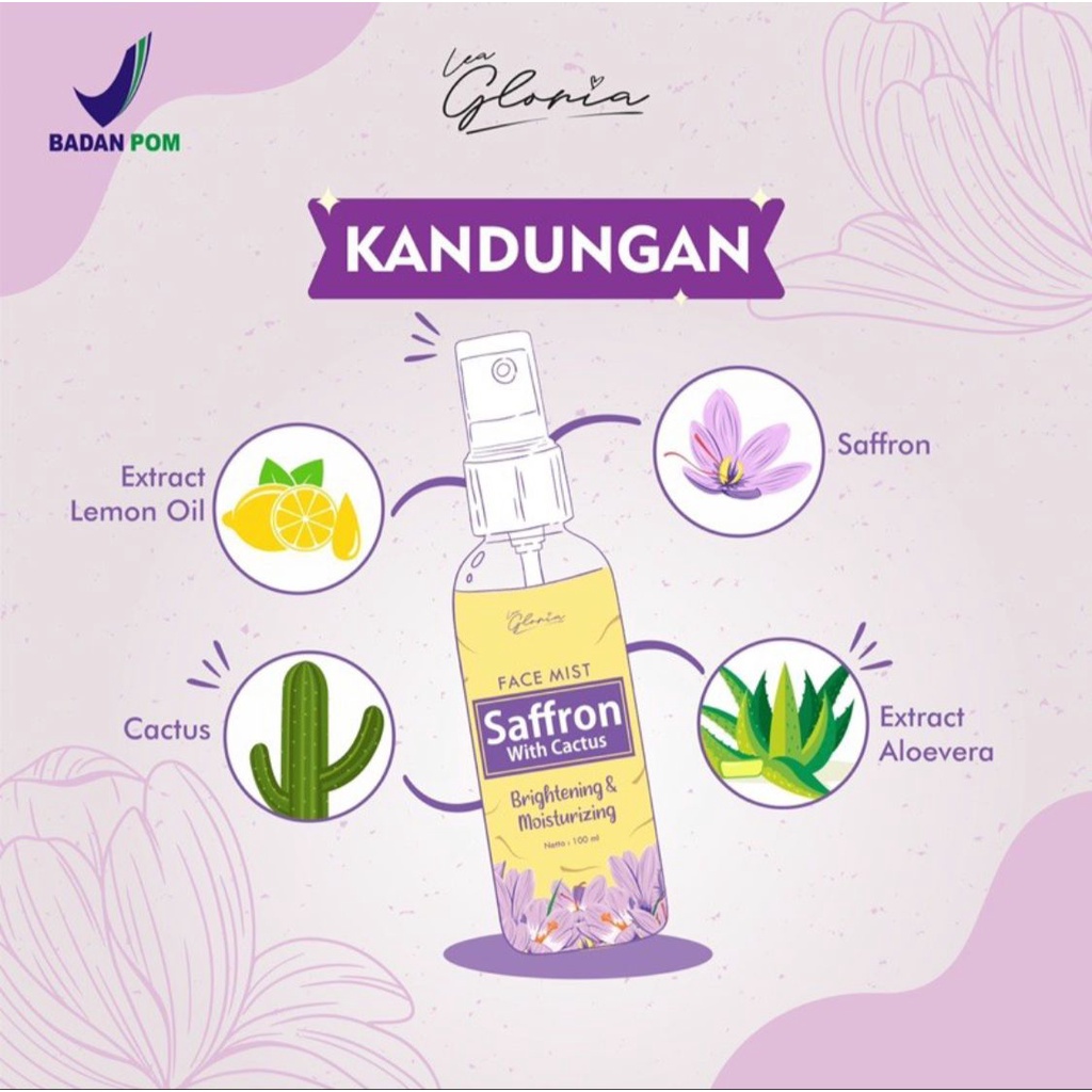 Jual Face Mist Glowing Saffron by lea gloria/SAFFRON BY LEA GLORIA ...