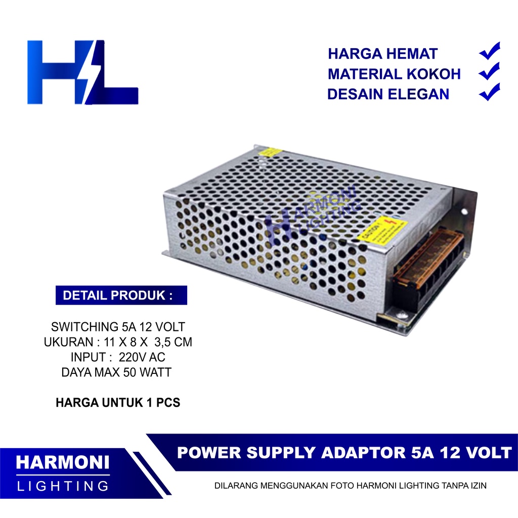 Jual Trafo 12V 5A / Adaptor Power Supply 5 Ampere 12 Volt | Shopee ...