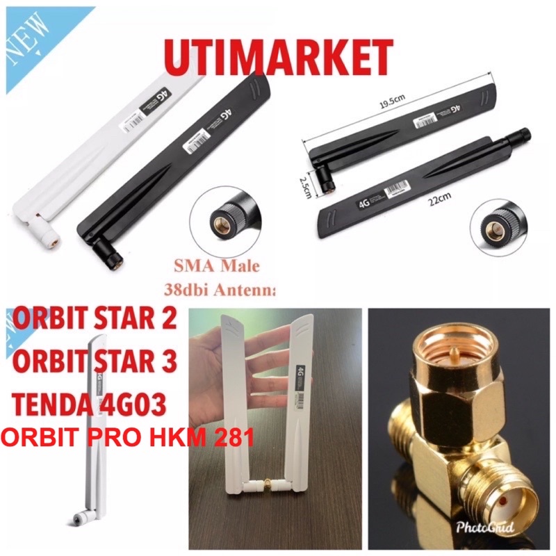 Jual antena modem router orbit star 2 star 3 high gain 38dbi 700 ...