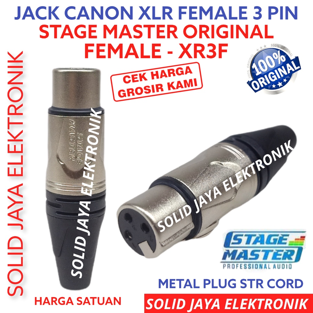 Jual JACK CANON XLR FEMALE AR3F STAGE MASTER 3 PIN ASLI ORIGINAL ...