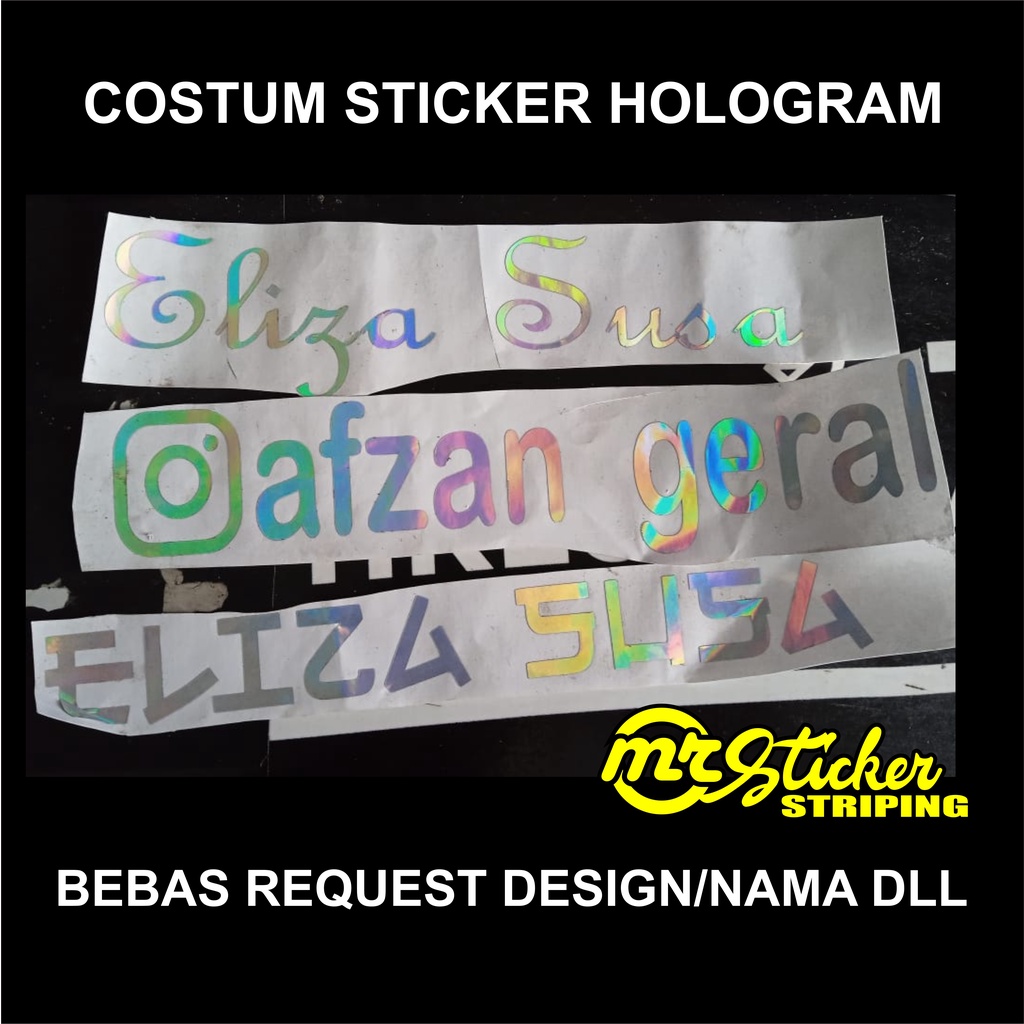 Jual sticker cutting hologram bebas request | Shopee Indonesia