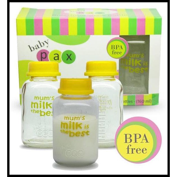 Jual Botol Kaca Untuk Susu Asi Baby Pax 150 Ml Isi 3 / Botol Asi ...