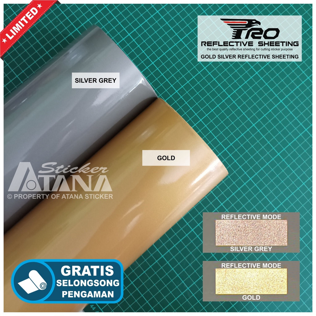 Jual Bahan Stiker Cutting Gold Silver Pro Reflective Sheeting Skotlet ...