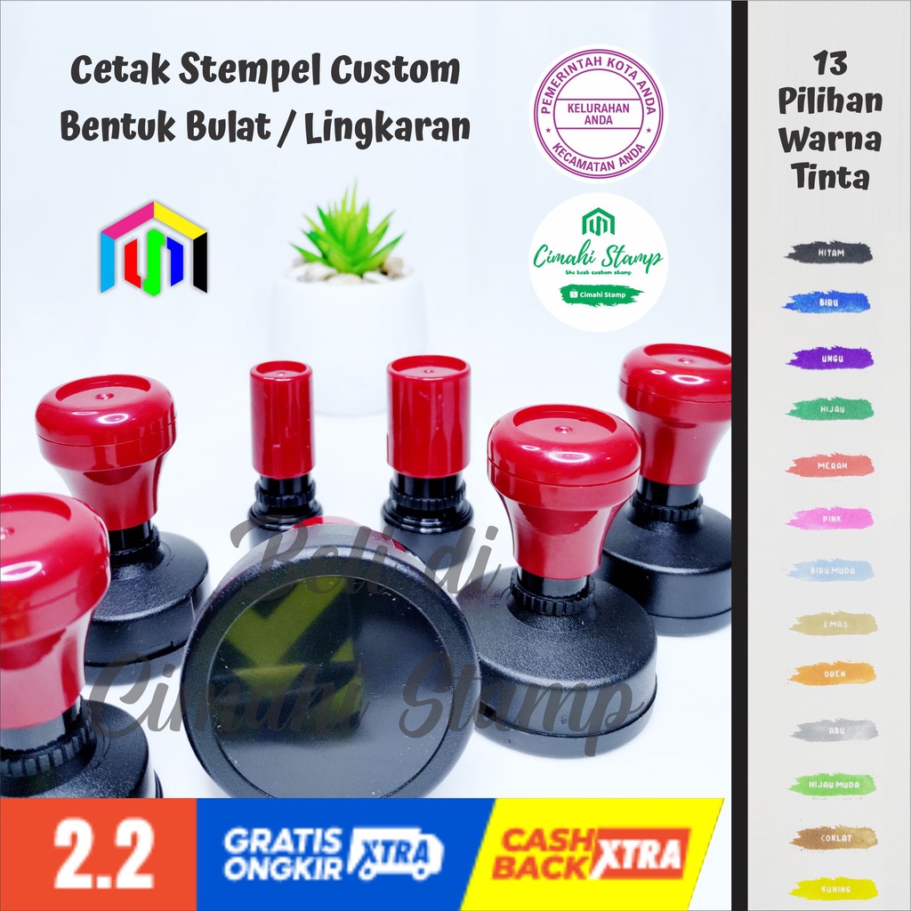 Jual Stempel Bulat / Cetak Stempel Custom / Stempel Flash / Stempel ...