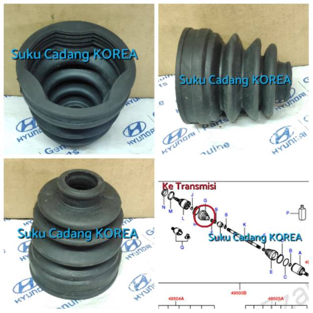 Jual Boot CV Joint Inner Karet Kohel Dalam Hyundai Accent Verna Avega Getz Cakra Timor Lova ...