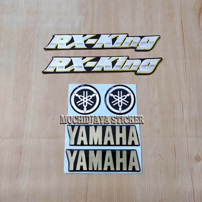 Jual Emblem rx king set yamaha silver list kuning stiker timbul rx king ...