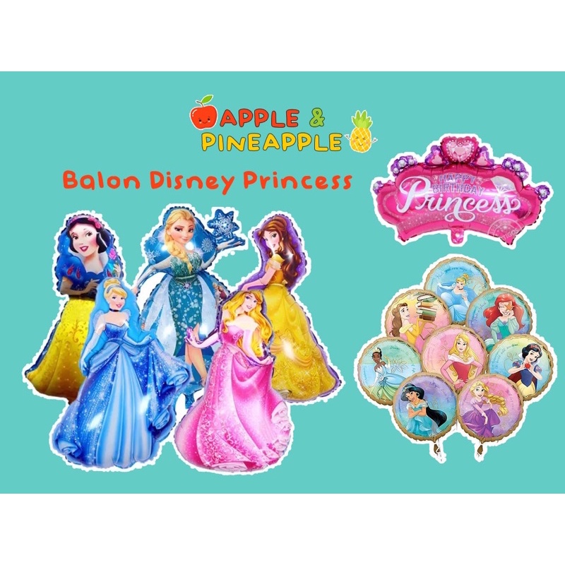 Jual Balon Foil Princess Disney Jumbo Belle Aurora Rapunsel Cinderella ...