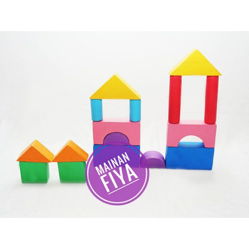 Jual Mainan Edukasi anak Susun Balok Warna warni Jumbo 16 Pcs | Shopee ...
