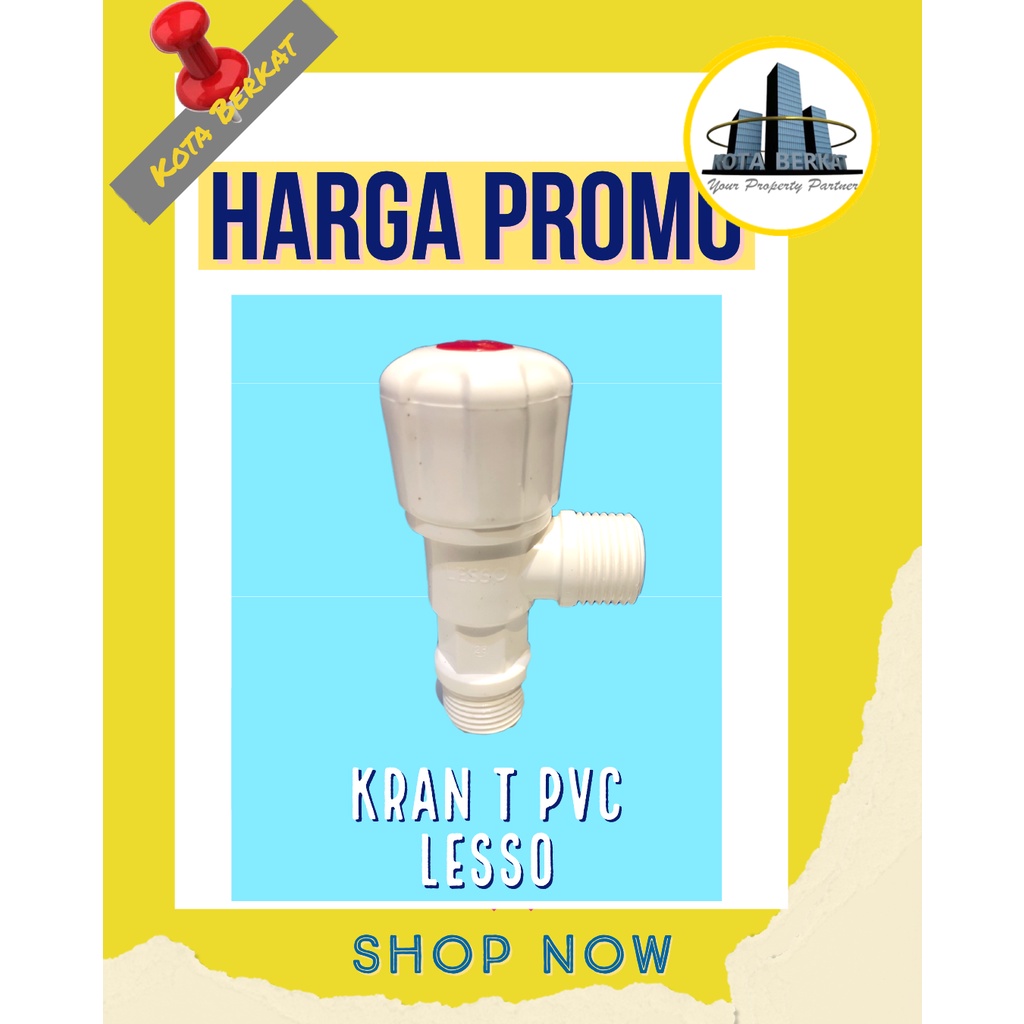 Jual KRAN AIR SHOWER PVC MODEL PUTAR 1/2 IN LESSO / KRAN CABANG T PVC ...