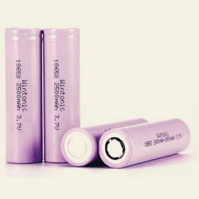 Jual Battery Li ion 18560 3.7V 2500mah baterai wintronic INR Flat Top ...