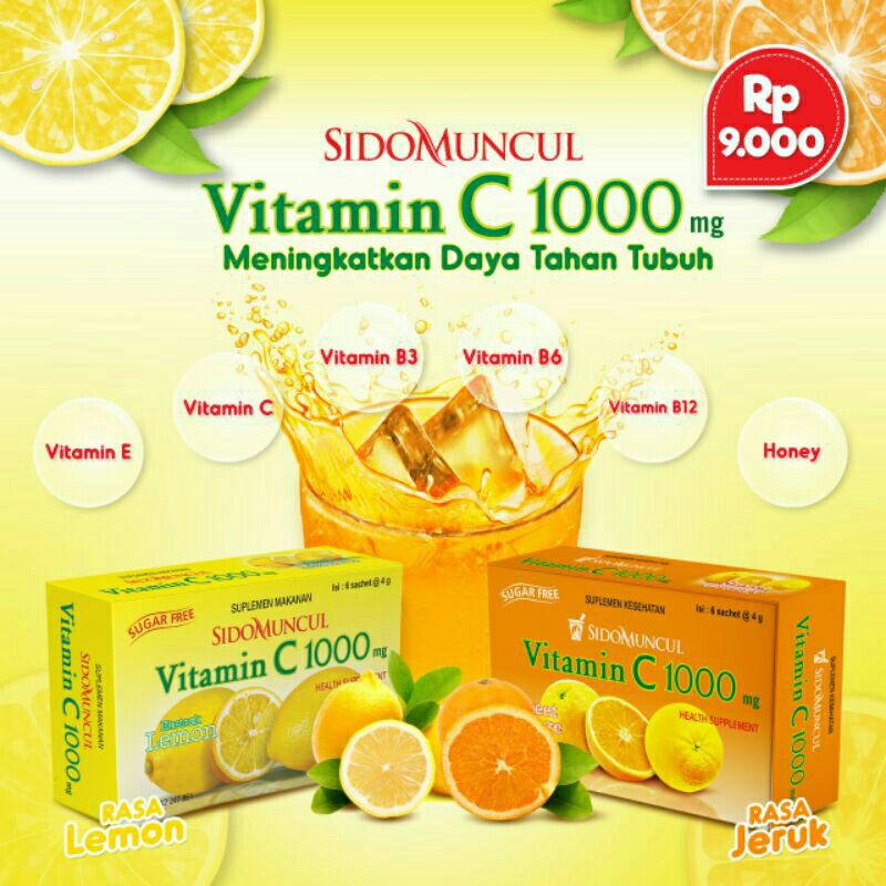Jual VITAMIN C 1000mg SidoMuncul EKSTRAK LEMON & SWEET ORANGE MENJAGA ...