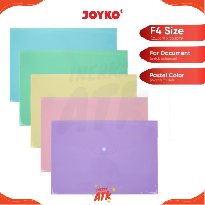 Jual Map Kancing Plastik Joyko DBG-108 Pastel Color Map dokument surat ...