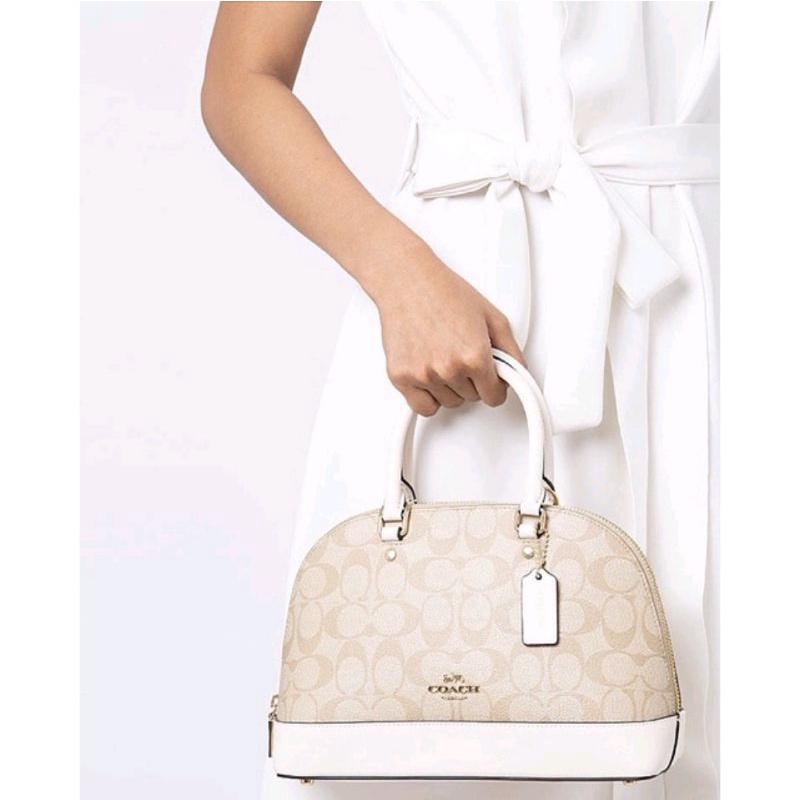 Jual COACH SIERRA SATCHEL MINI SIGNATURE APRICOT | Shopee Indonesia