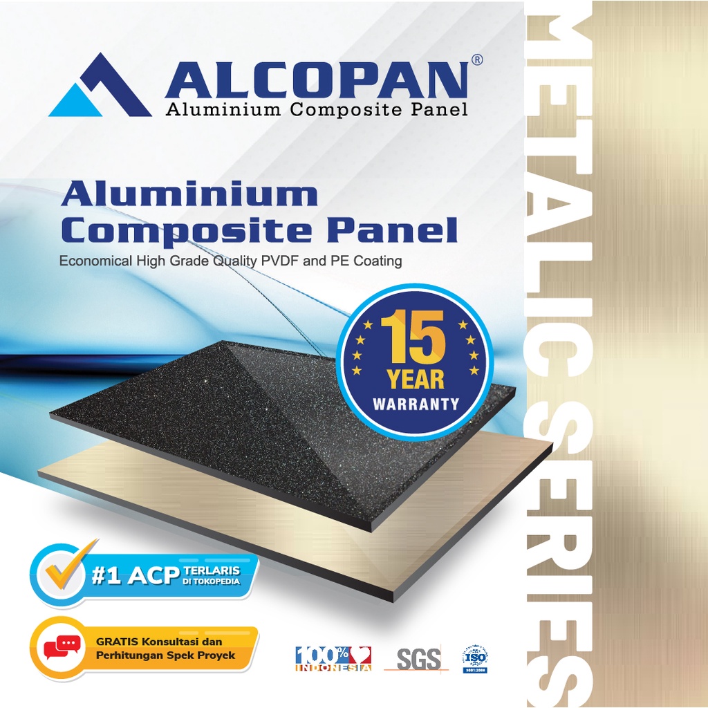 Jual ( Free Kurir Toko ) ACP Alcopan Metalic Series 4mm PV 4 x1220x2440 ...