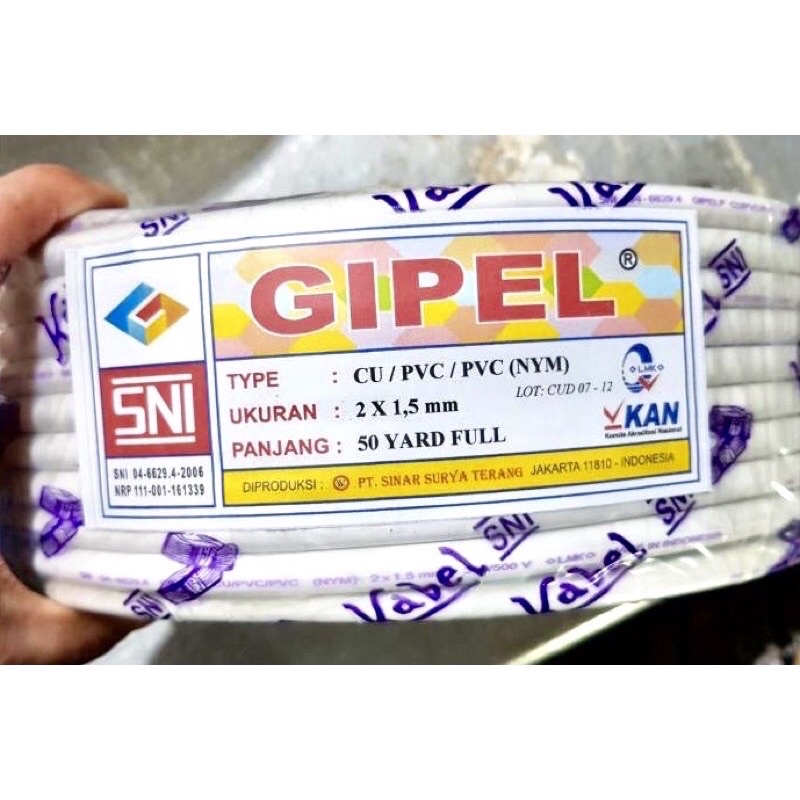 Jual Kabel Tembaga NYM 2X1,5 50Y SNI LMK Gipel Instalasi Listrik 2X1.5(harga per meter) | Shopee ...