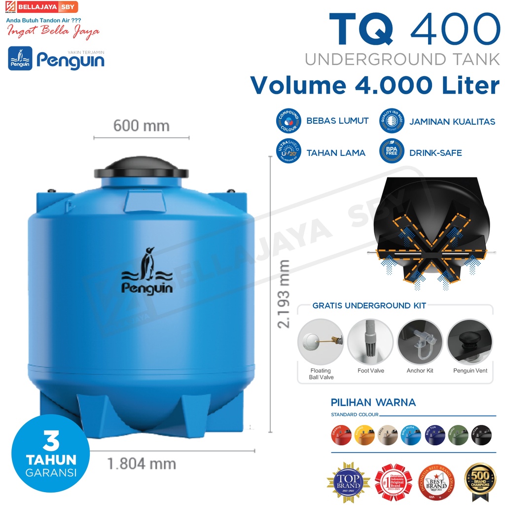 Jual TANDON TANAM PENGUIN TQ 400 UNDERGROUND TANK NOTA | Shopee Indonesia