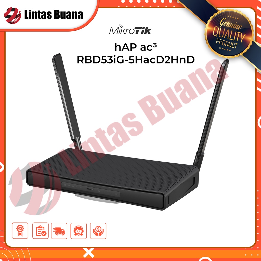 Jual Mikrotik Router Wireless RBD53iG-5HacD2HnD - hAP ac3 | Shopee ...
