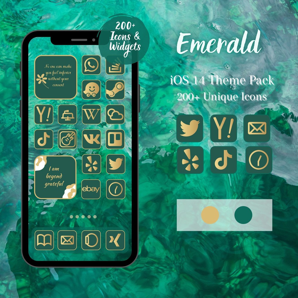Jual 200 iOS 14 App Icons | Emerald | iOS 14 App Covers Bundle (Bonus ...