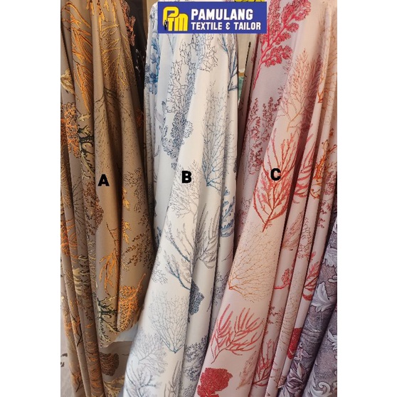 Jual Kain ARM ORIGINAL Silk Motif Ranting || Harga Per Setengah Meter ...