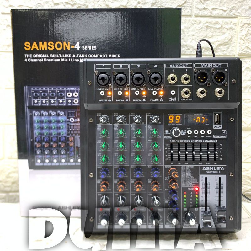 Jual Mixer Ashley Samson 4 Original 4 Channel Bluetooth - Soundcard | Shopee Indonesia
