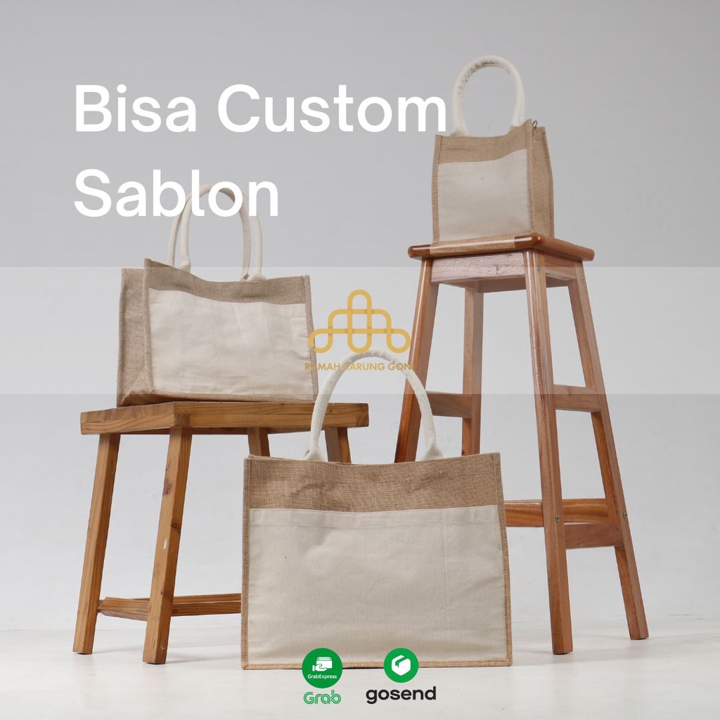 Jual Totebag Fagu Goni Canvas - Tas Goni Wanita Custom Nama – Tas Goni ...