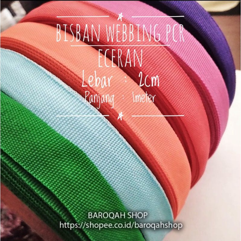 Jual Bisban Webbing PCR Pelipit Bungkus Penutup Tepi Jahitan 2cm Strap ...