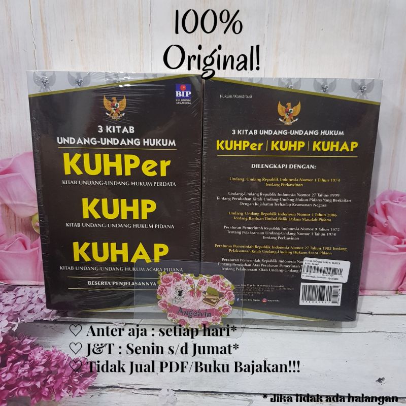 Jual Buku 3 Kitab Undang-Undang Hukum, KUHper, KUHP, KUHAP | Shopee Indonesia