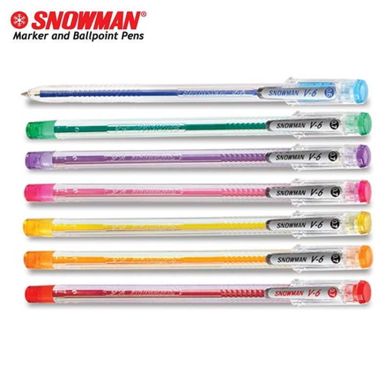 Jual Pena Ballpen Pulpen SNOWMAN V6 0.7mm | Shopee Indonesia