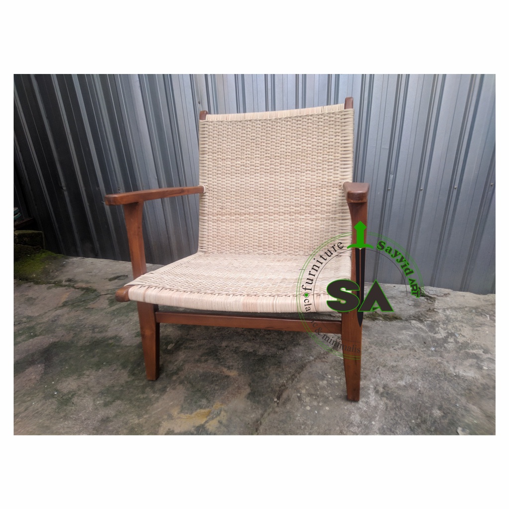 Jual kursi males santai kayu jati rotan tebal | Shopee Indonesia