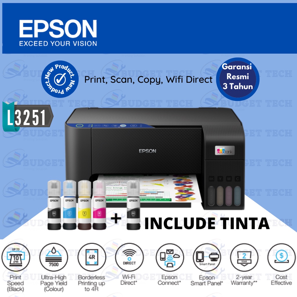 Jual Printer Epson L3251 BARU Print Scan Copy Wi-Fi Garansi RESMI 3thn ...