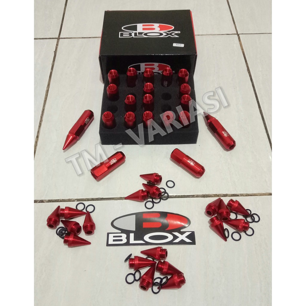 Jual Baut Roda Racing Nut BLOX Model Spike Merah 1.50 Aluminium ...
