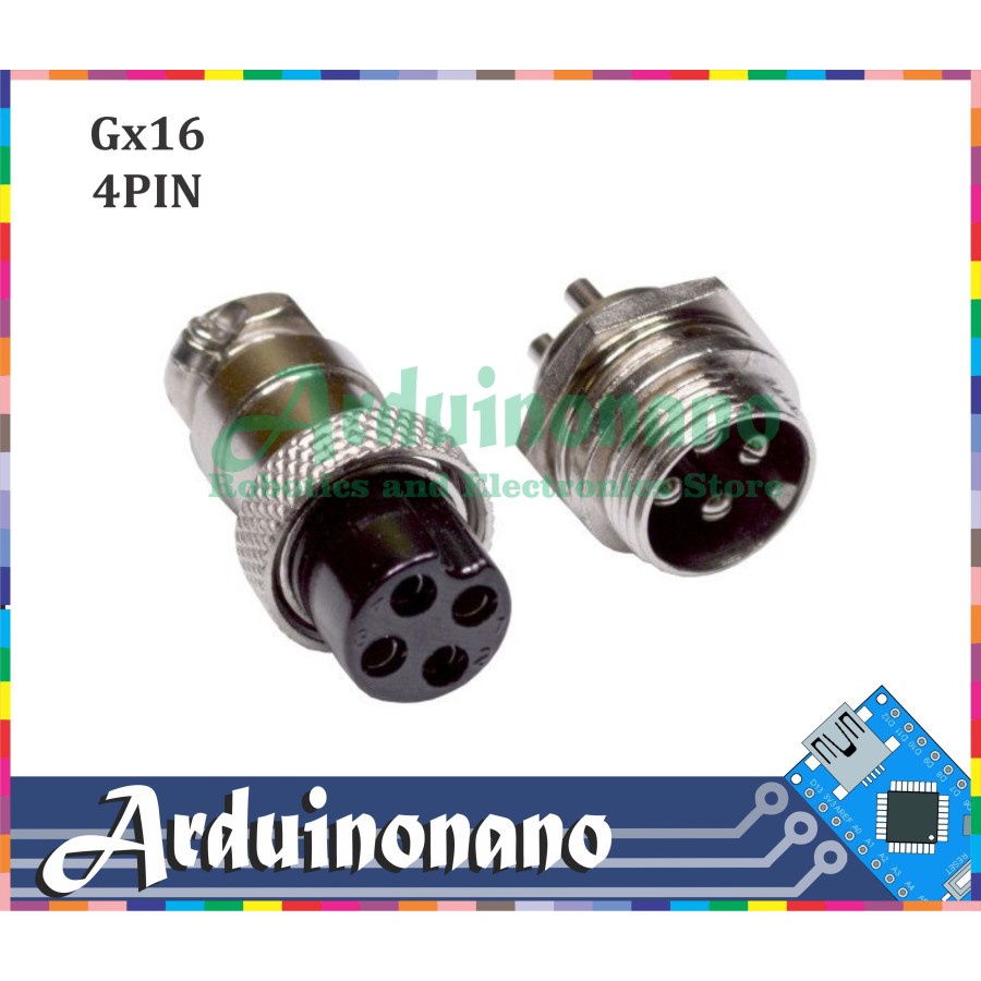 Jual GX16 Aviation Plug Connector CB 4 pin 4pin 4p 16mm 16 mili audio | Shopee Indonesia