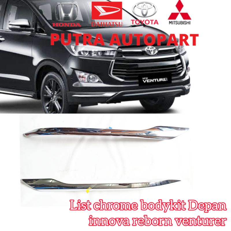 Jual list chrome bodykit depan bemper innova reborn venturer 2016-2020 ...