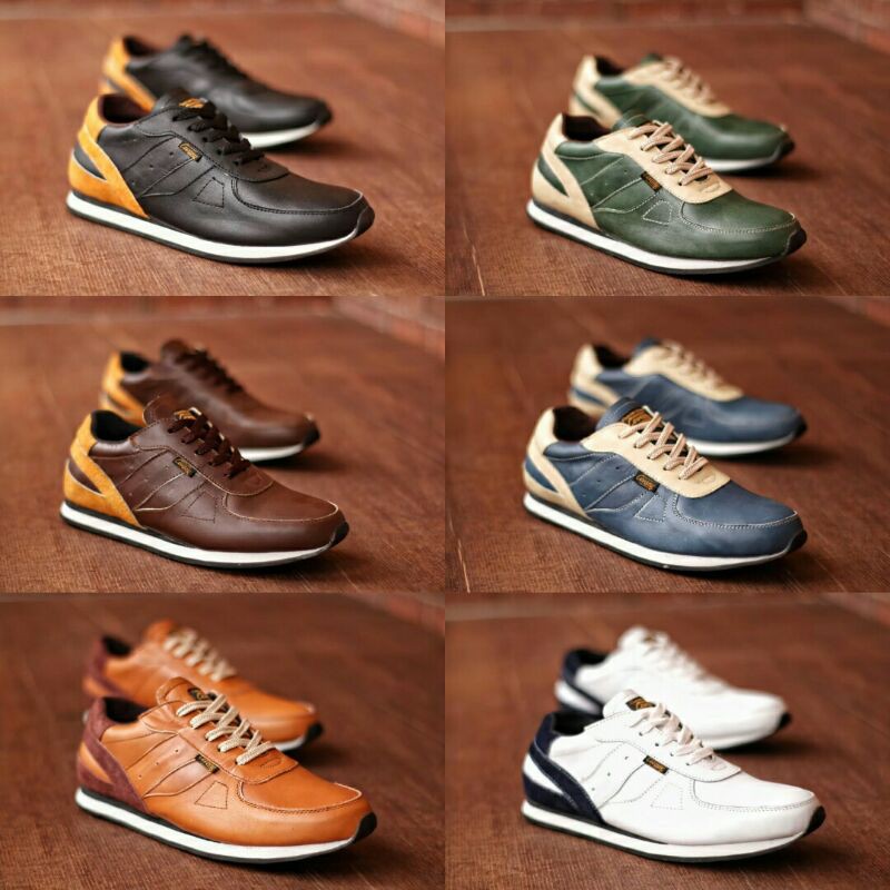 Jual 100% KULIT ASLI SNEAKERS PRIA KASUAL SPORTY CEVANY JELLAL ORIGINAL CH1 LETAHER1 | Shopee ...