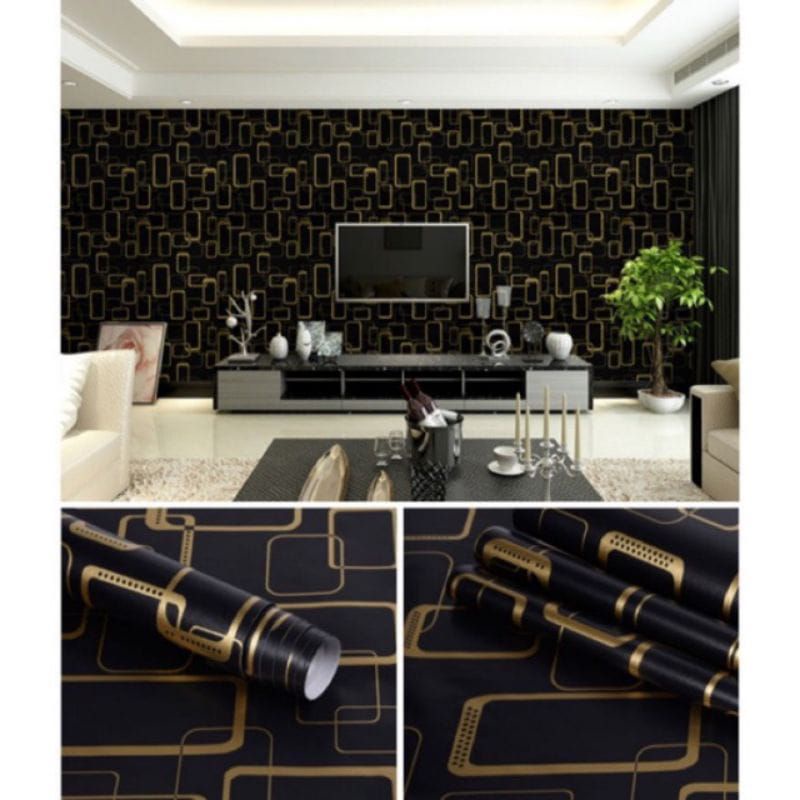Jual Stiker Wallpaper Dinding Wallpaper Hitam Wallsticker Wallpaper ...