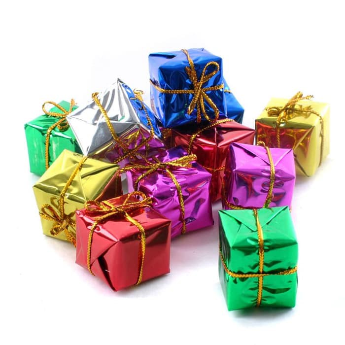 Jual XDKD isi 12 kado mini dekorasi ornamen pohon natal aksesoris ...