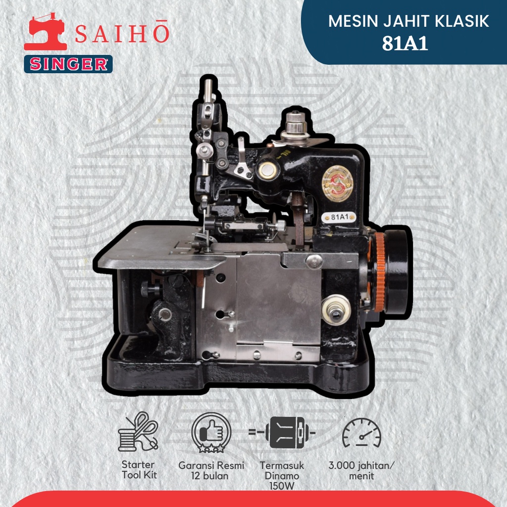 Jual SINGER 81A1 Mesin jahit Obras + Dinamo Singer (TANPA MEJA KAKI ...