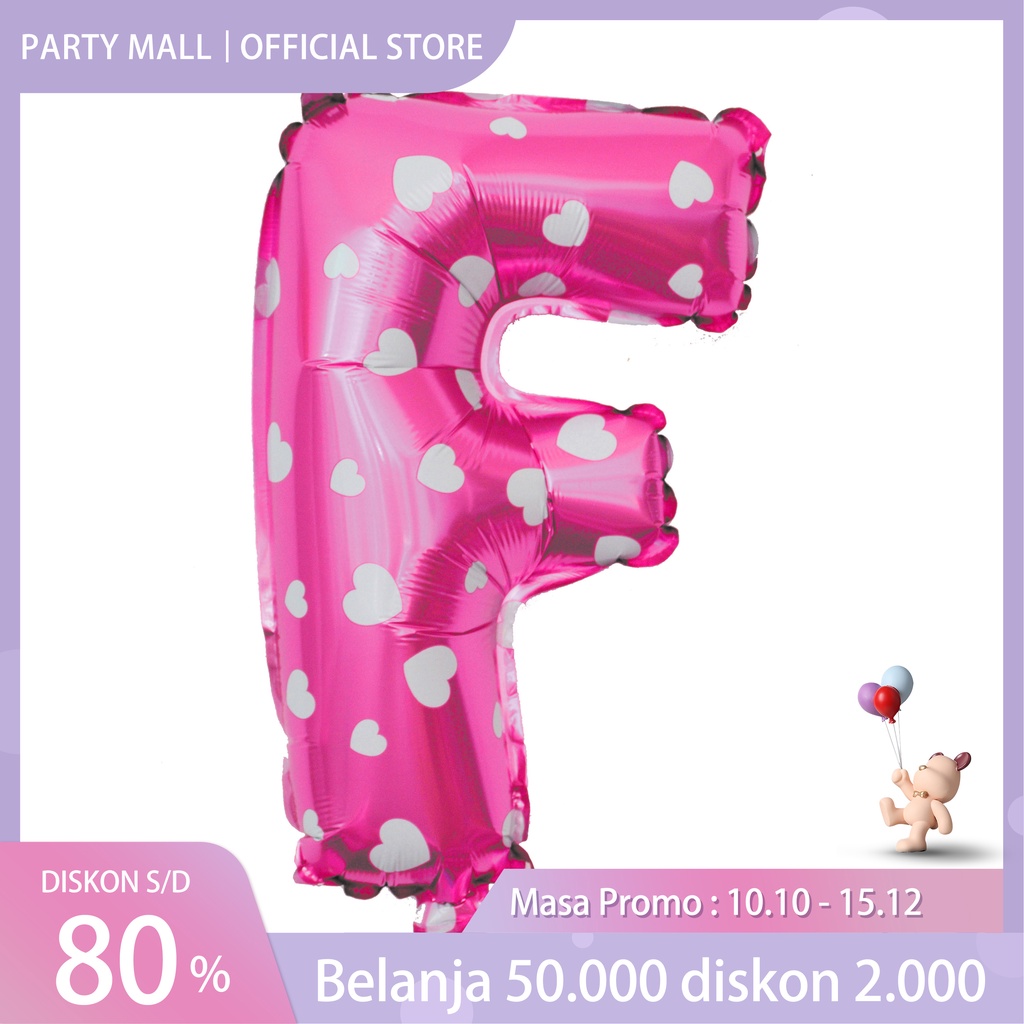 Jual Balon Foil Huruf Abjad Alphabet Pink 16 Inch 40cm A-Z Balon Foil ...