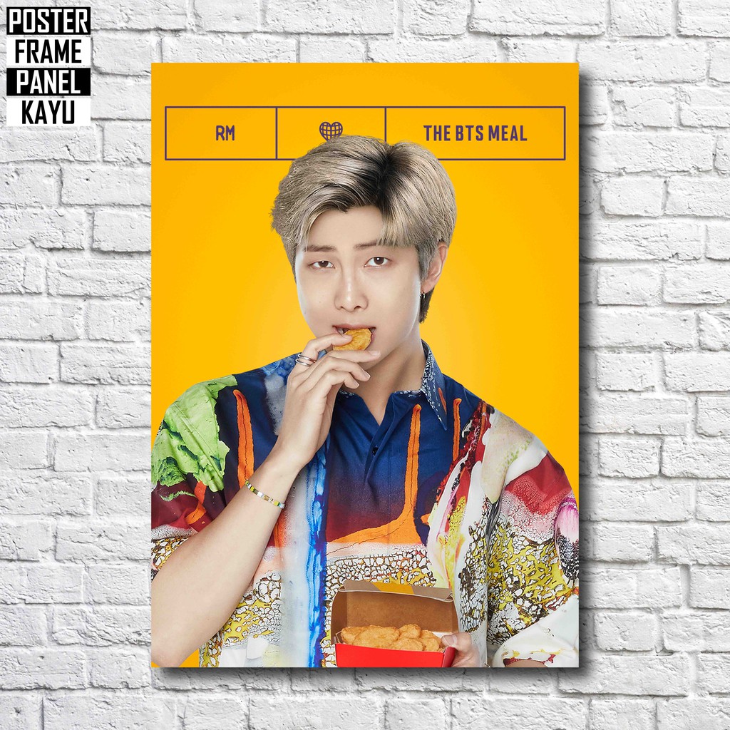 Jual Poster RM BTS X MCD Frame Kayu Solid A4 RM167 | Shopee Indonesia