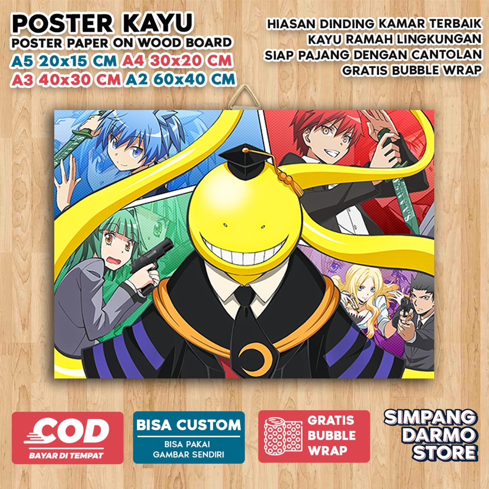 Jual Poster Kayu Assassination Classroom Korosensei Aesthetic Anime ...