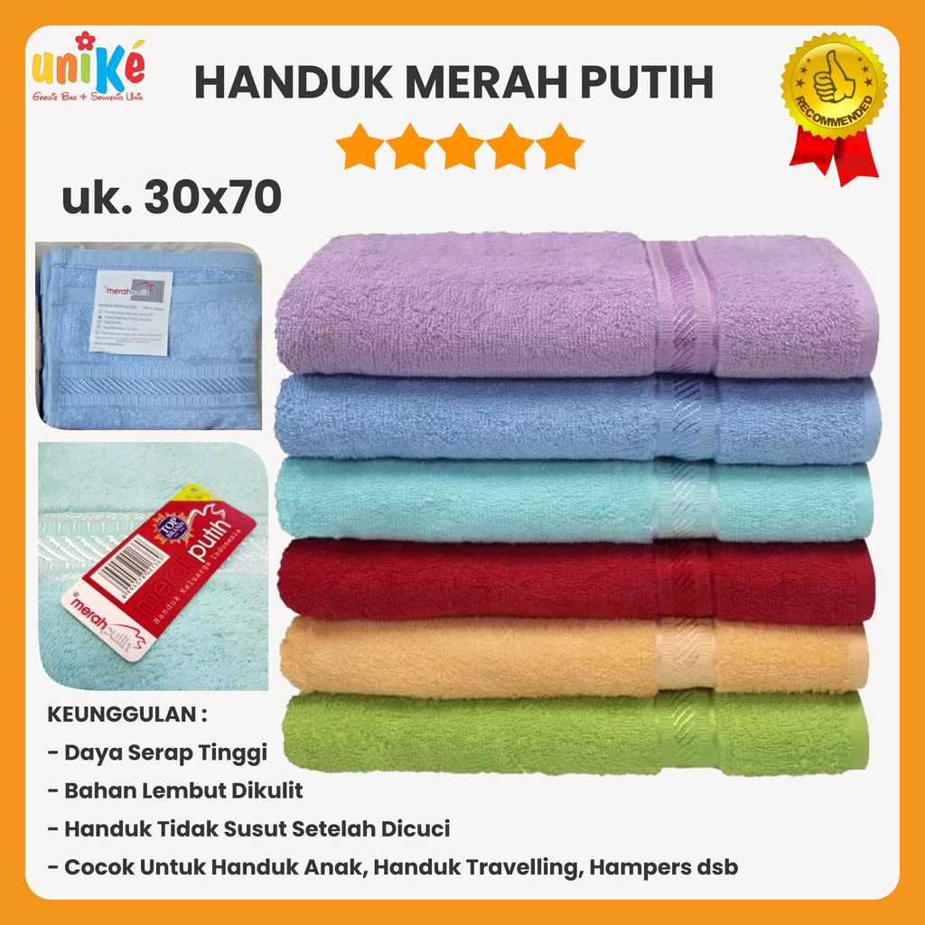 Jual HANDUK MERAH PUTIH POLOS 30x70 TERRY Souvenir Ulang Tahun Souvenir ...
