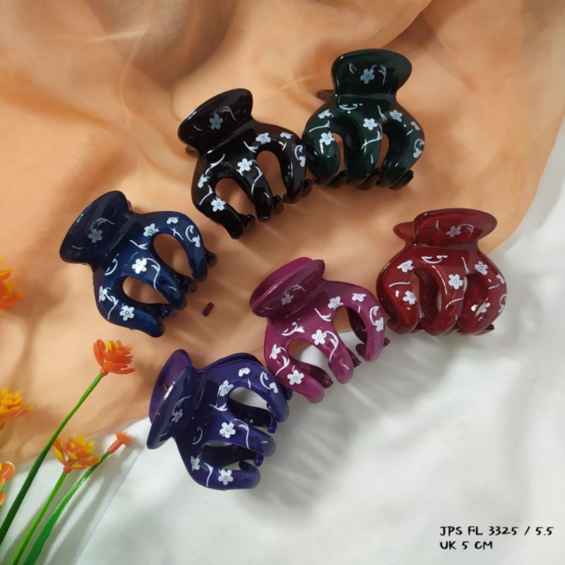 Jual Jedai Transparan Motif Ukuran 5cm Jepit Rambut Jedai Gigi 3 Aneka ...