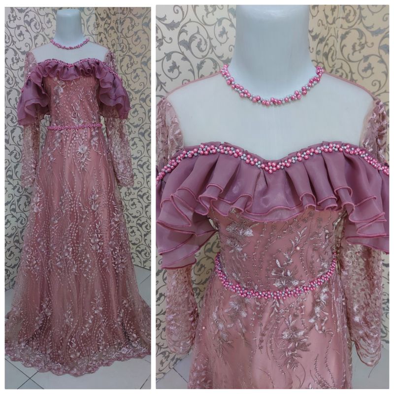 Jual BAJU PENGANTIN/GAUN WEDDING/ BAJU PESTA/DRESS SABRINA | Shopee ...