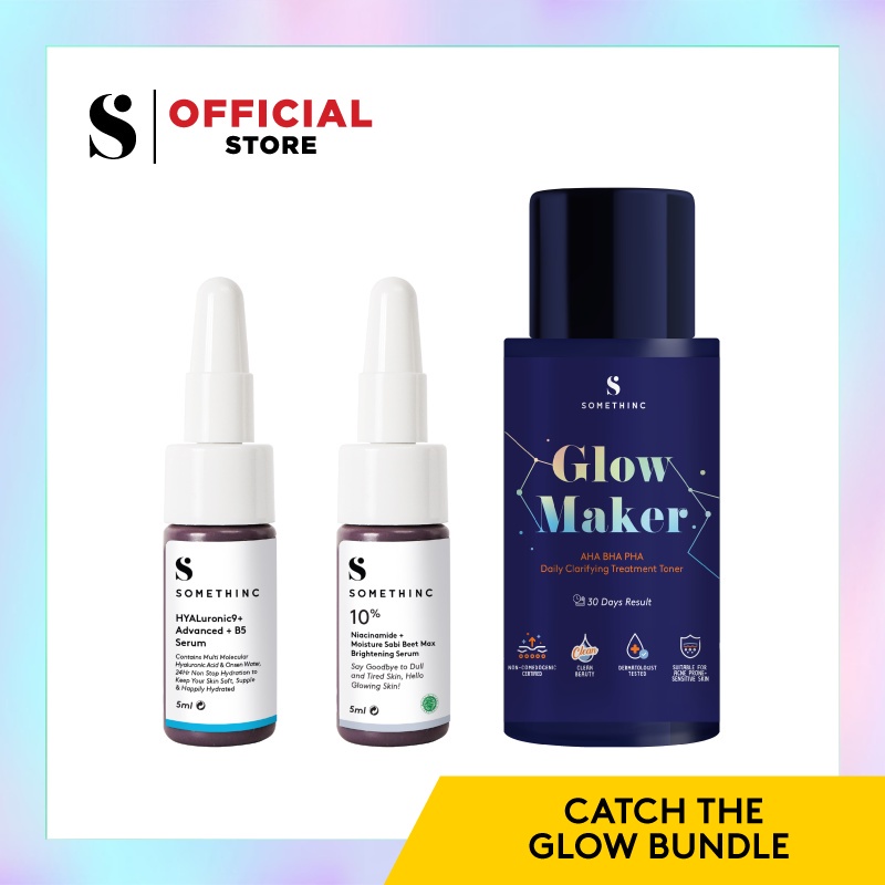 Jual SOMETHINC CATCH THE GLOW Bundle (GLOW MAKER + 2 pcs 5% Niacinamide ...