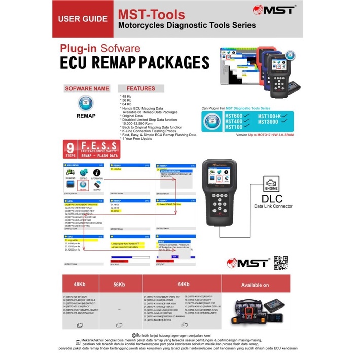 Jual SCANNER SCANER INJEKSI OBD MASTER ZEUS MST-100 KAWASAKI + REMAP ...