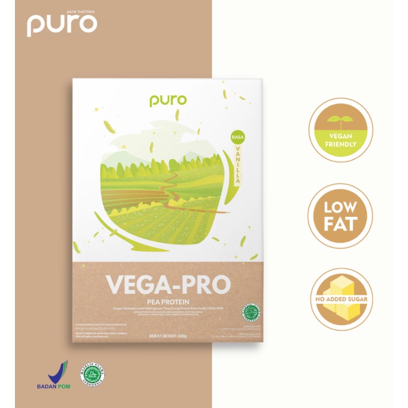Jual PURO VEGA-PRO Pea Protein Isolate susu protein 1.2kg Vegapro Vega ...